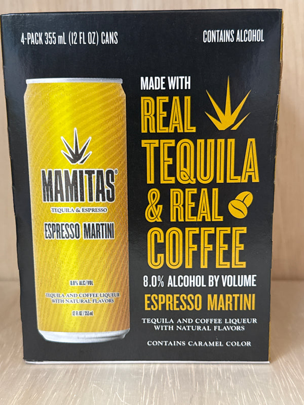 Mamitas Tequila Espresso Martini Can Cocktail 4 x 355ml - Sip & Say